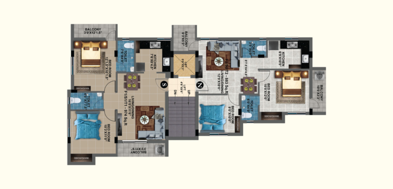 Md Bodhi - Typical Floor Plan – 1st – 2nd - 3rd - MP Developers