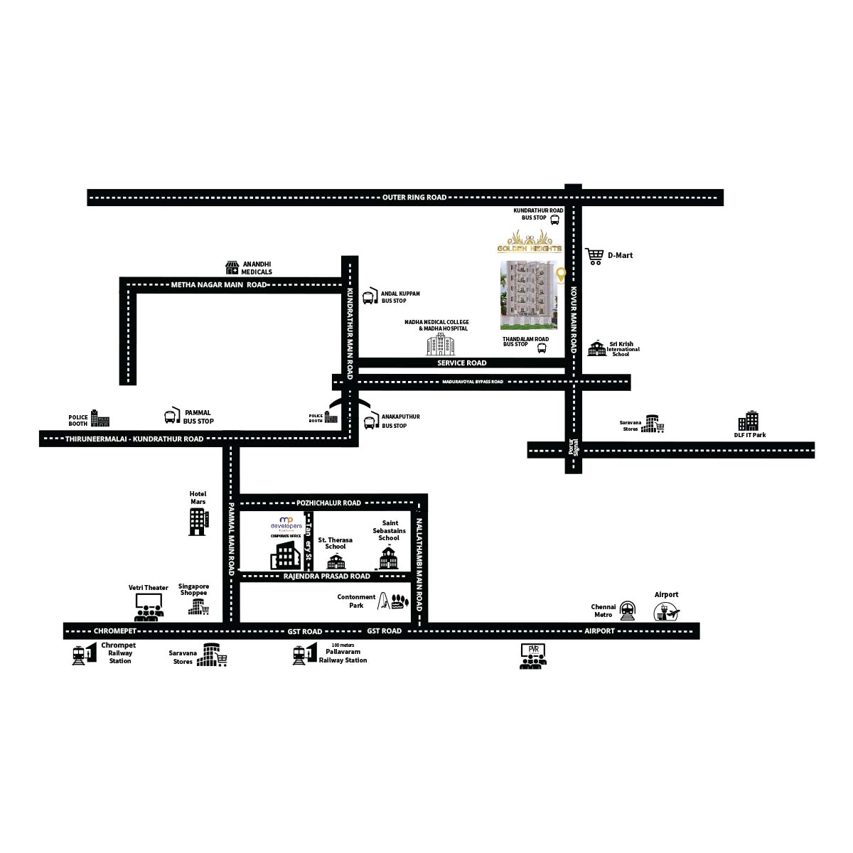 Golden Heights - LA - Schools & Colleges - MP Developers